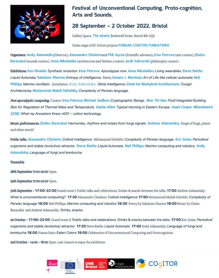 COgITOR at the Festival of Unconventional Computing of Bristol! » COGiTOR